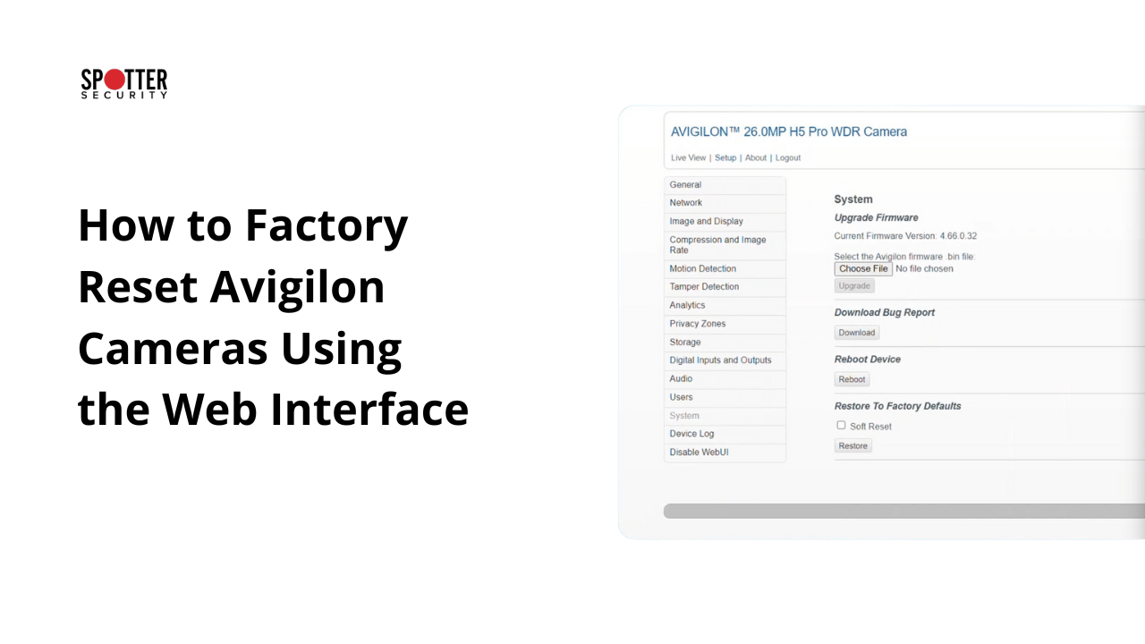 Step to factory reset avigilon cameras using the Web Interface